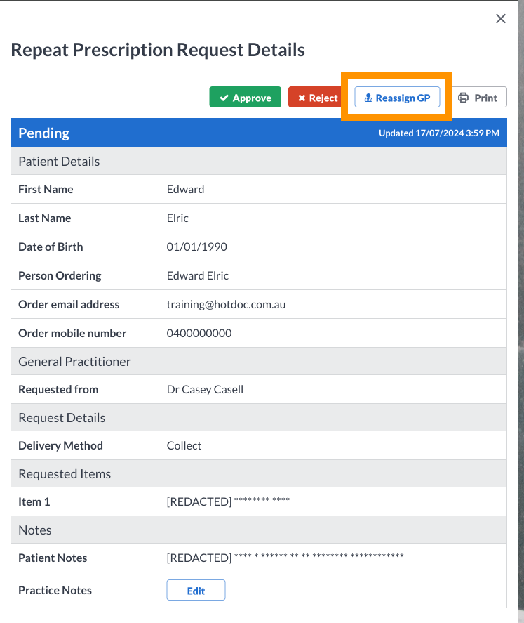 How Do I Reassign A Quick Consult Request To Another Practitioner