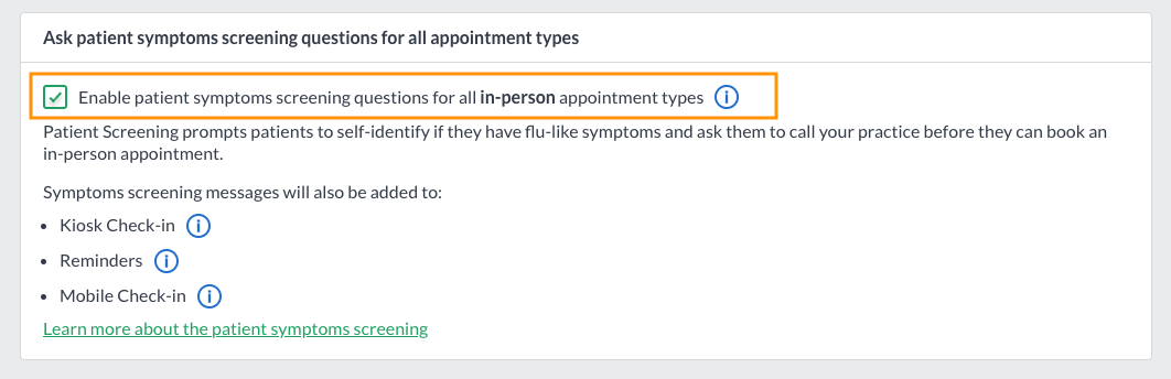 How do I enable or disable Patient Screening questions? – HotDoc Support