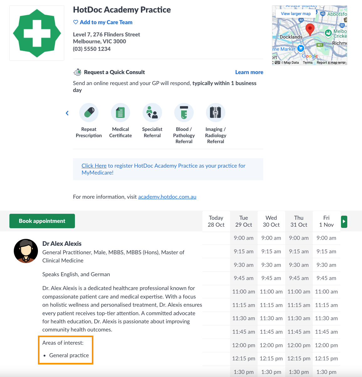 How to use the 'Areas of Interest' field in the Practitioner Profile ...