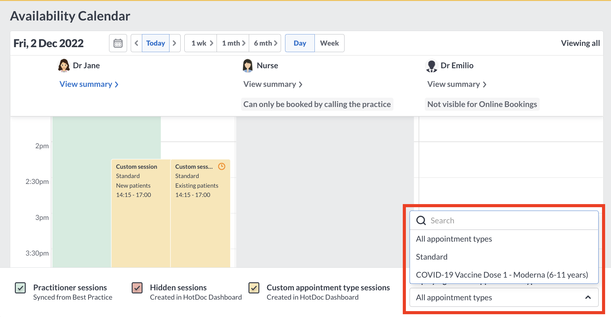 How to use the Availability Calendar – HotDoc Support