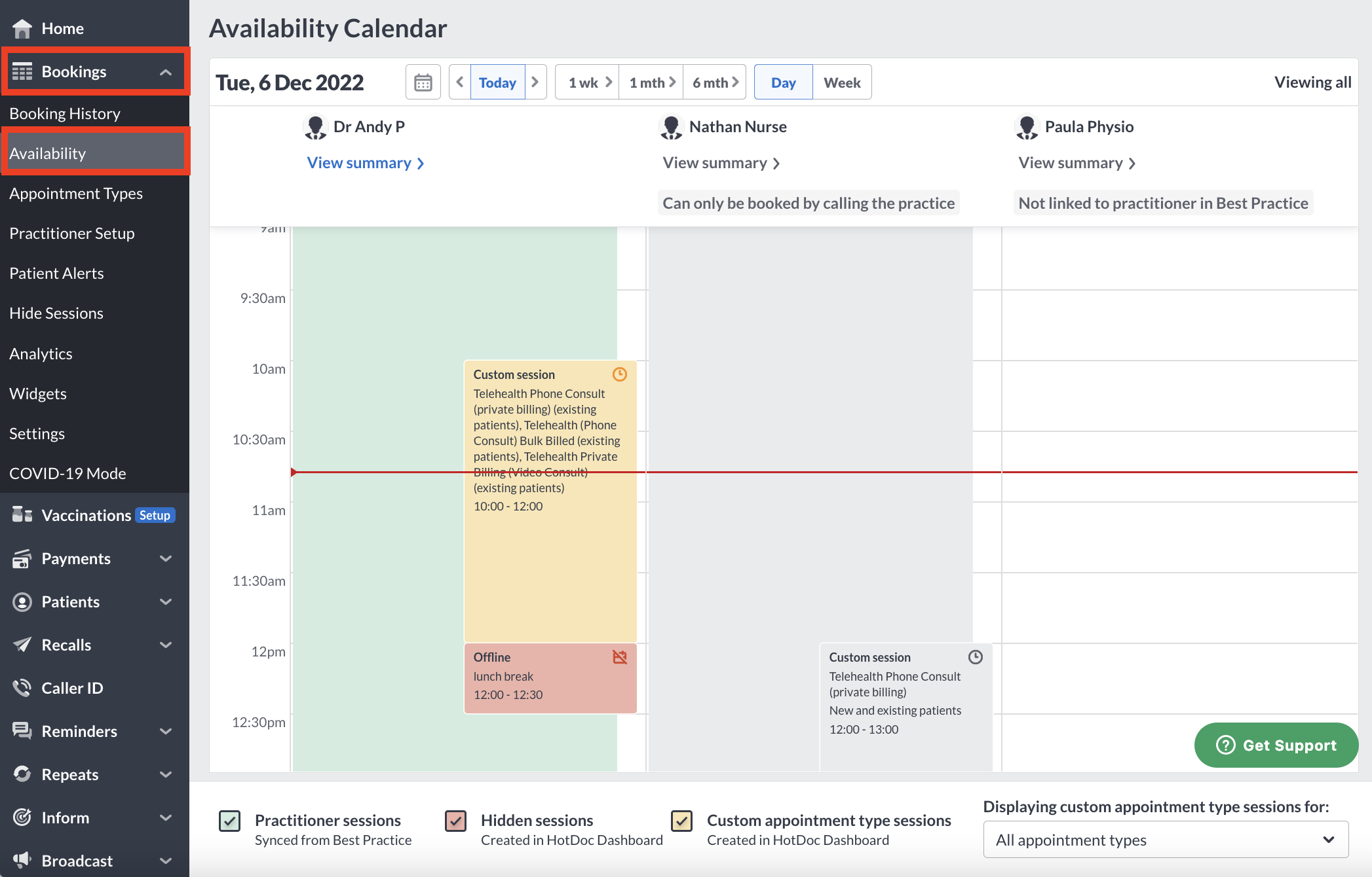 How to use the Availability Calendar – HotDoc Support