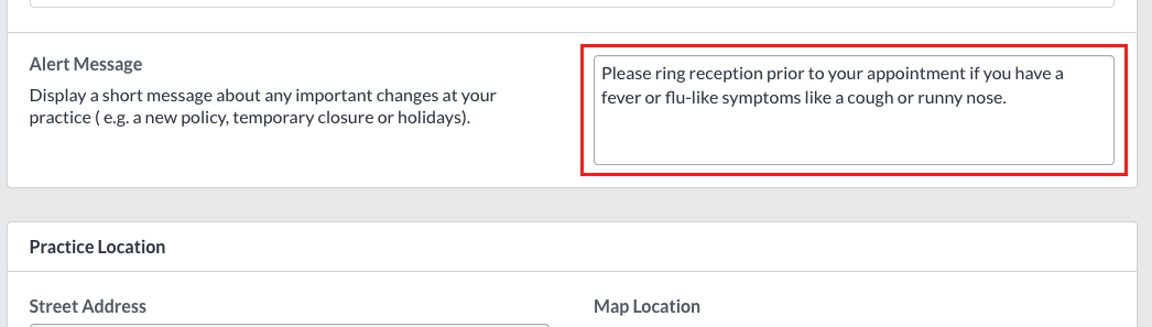 How to add an alert message to your Bookings Profile – HotDoc Support