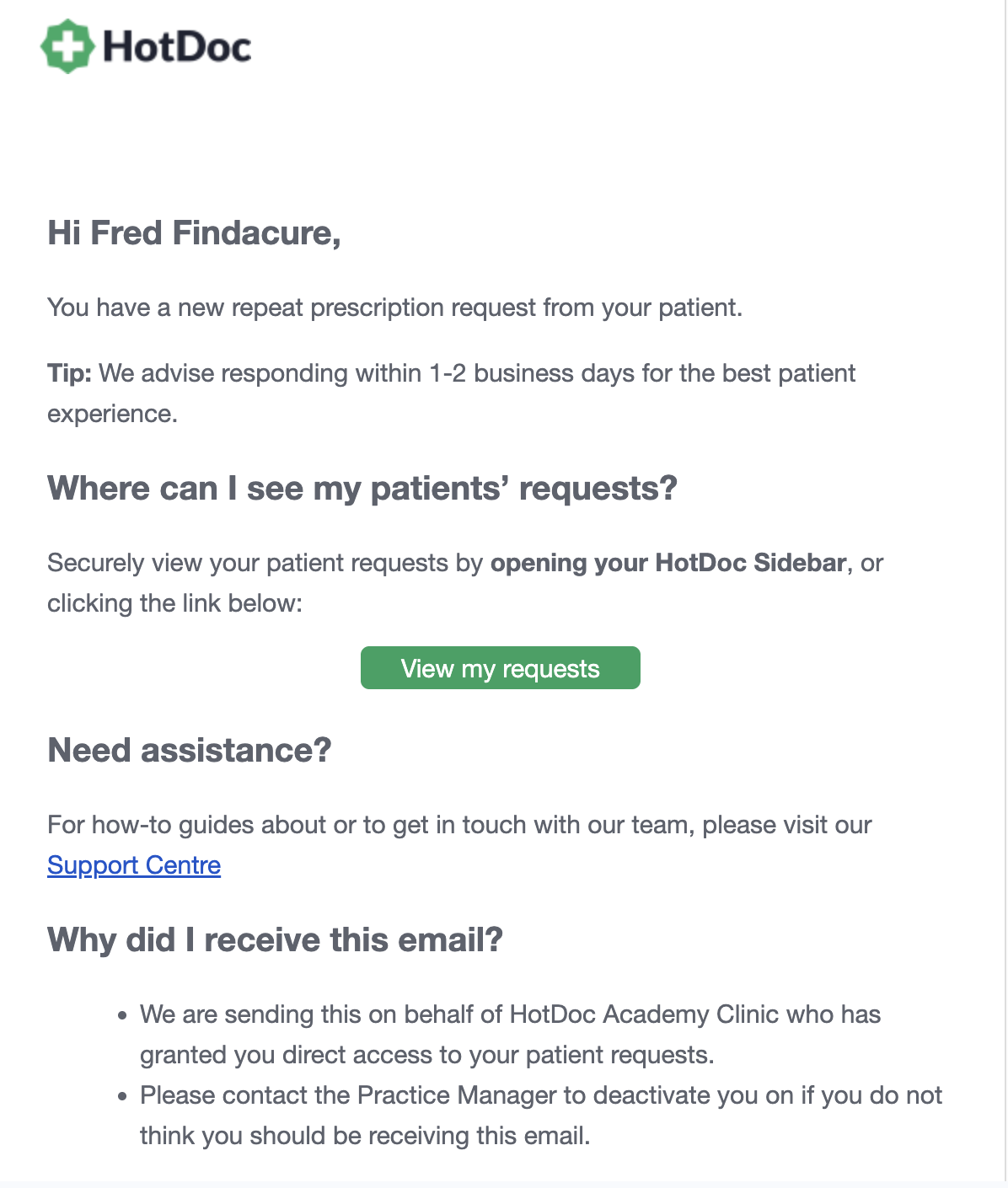 Getting Started with Routine Requests – HotDoc Support