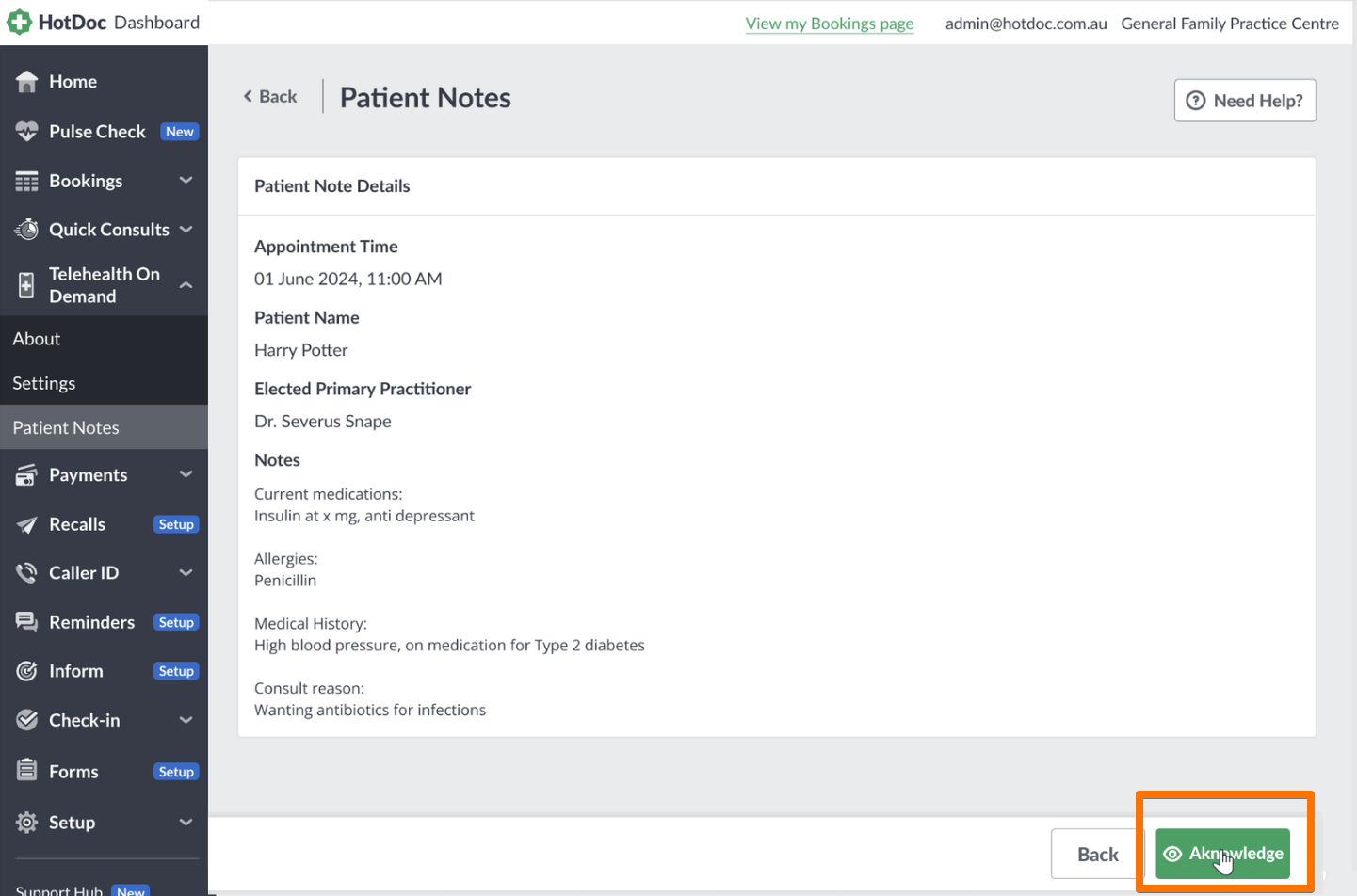 How Do I Action Patient Notes from a Telehealth On Demand Appointment ...