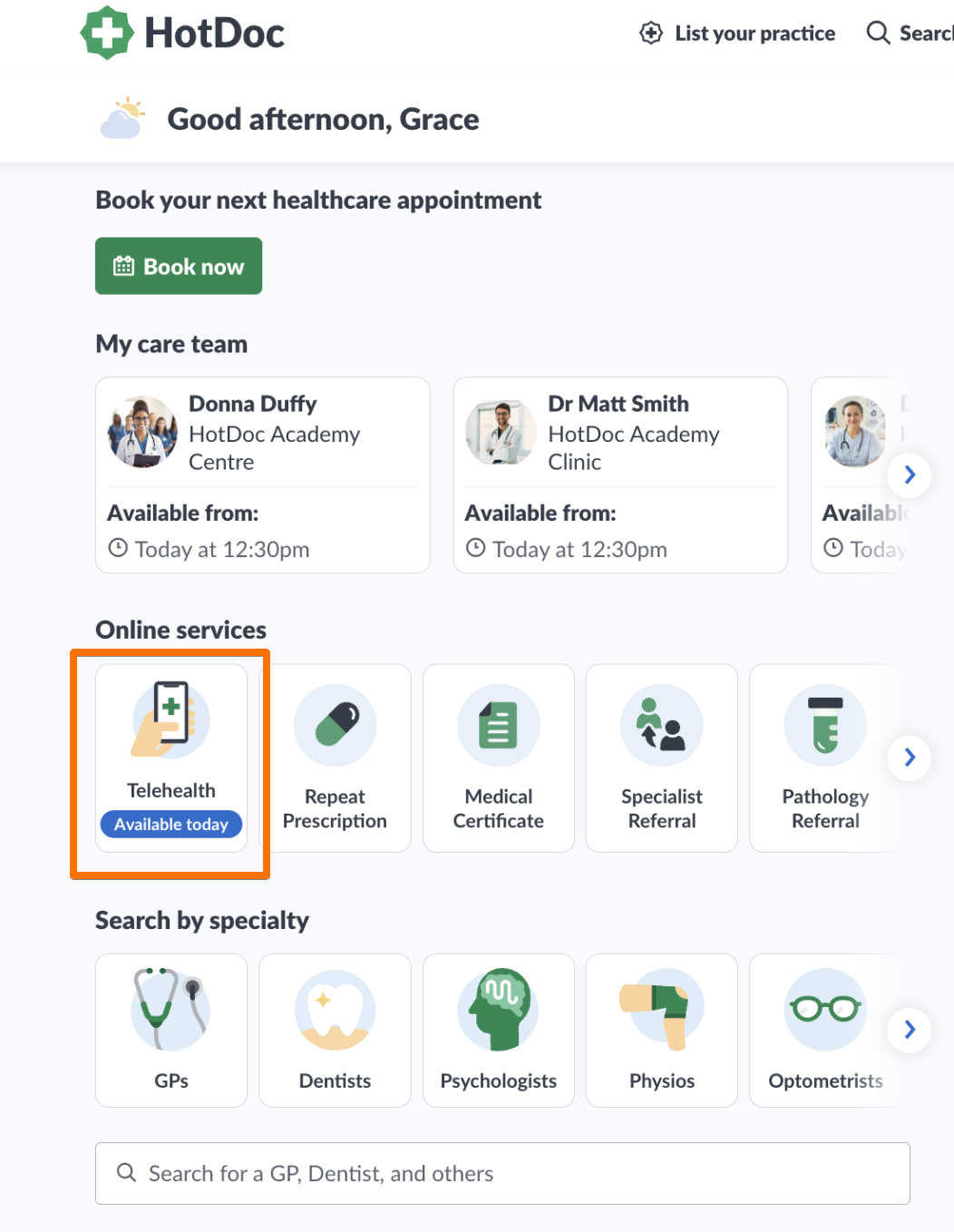 Getting Started with Telehealth On Demand – HotDoc Support