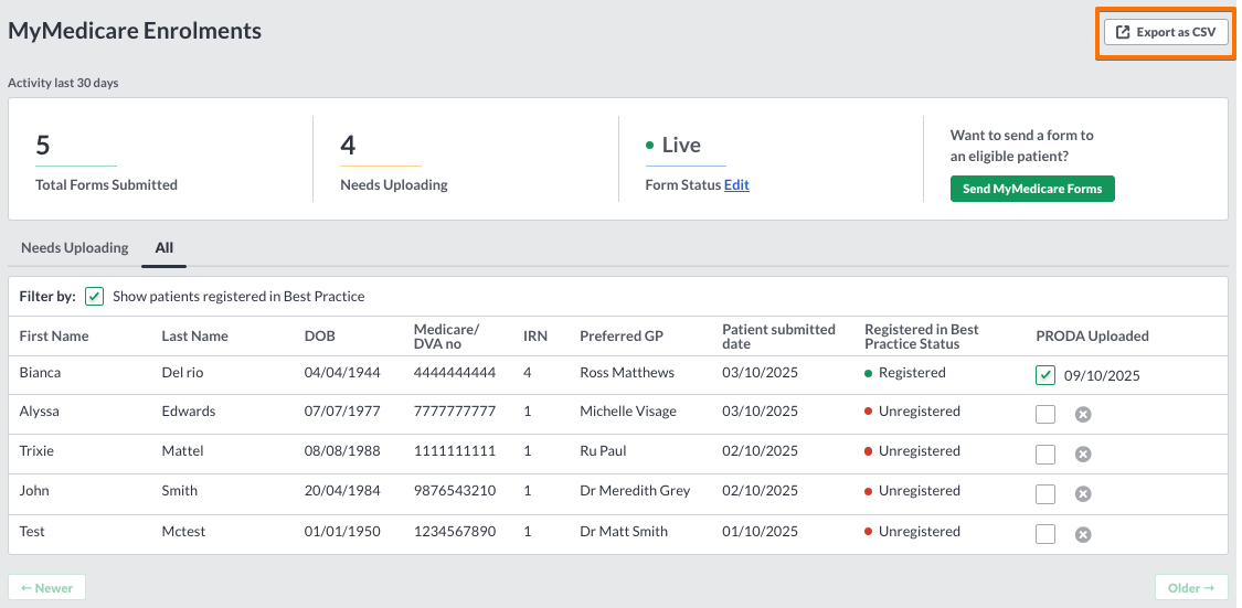 How to manage MyMedicare Form submissions in the Dashboard – HotDoc Support