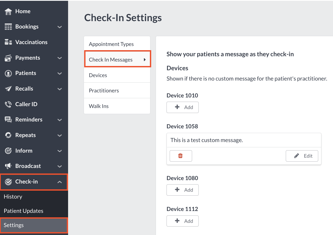 How do I add a message to the Check-In screen? – HotDoc Support