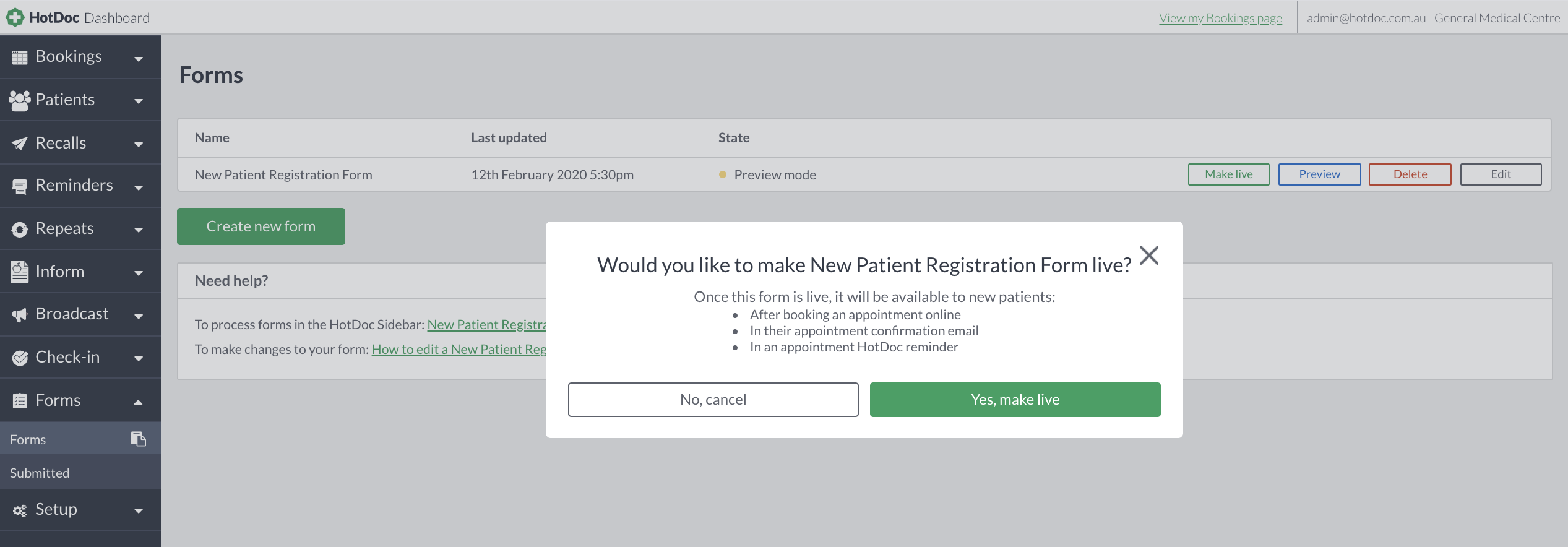 Getting Started with HotDoc Forms – HotDoc Support