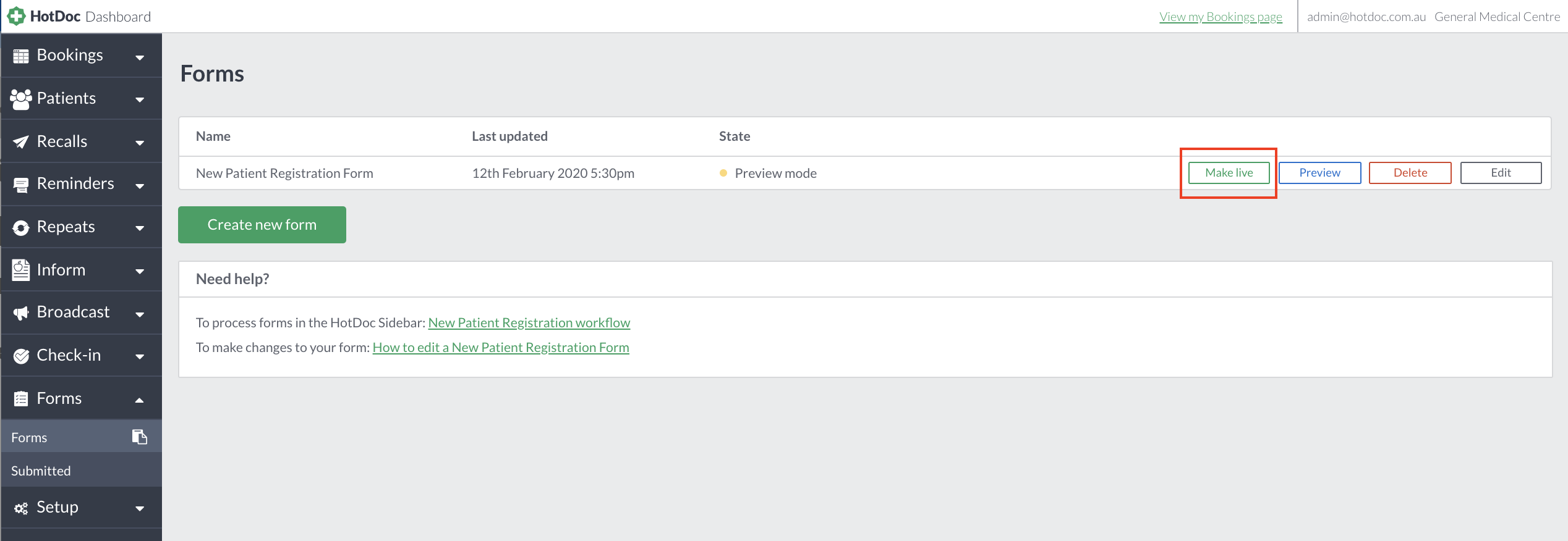 Getting Started with HotDoc Forms – HotDoc Support