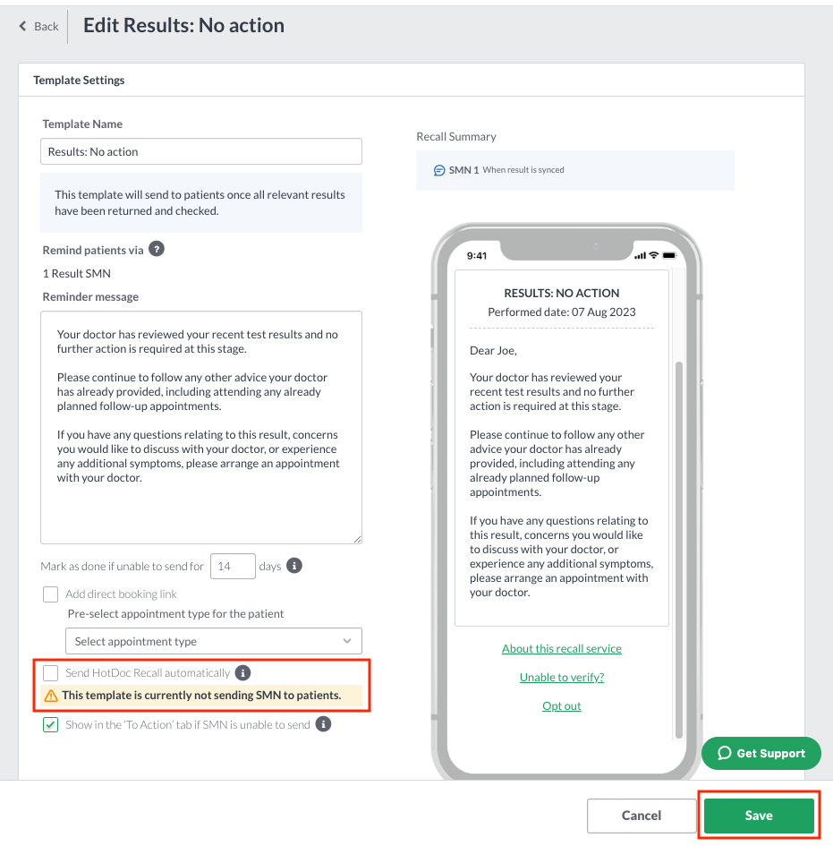 Getting Started with No Action Results – HotDoc Support