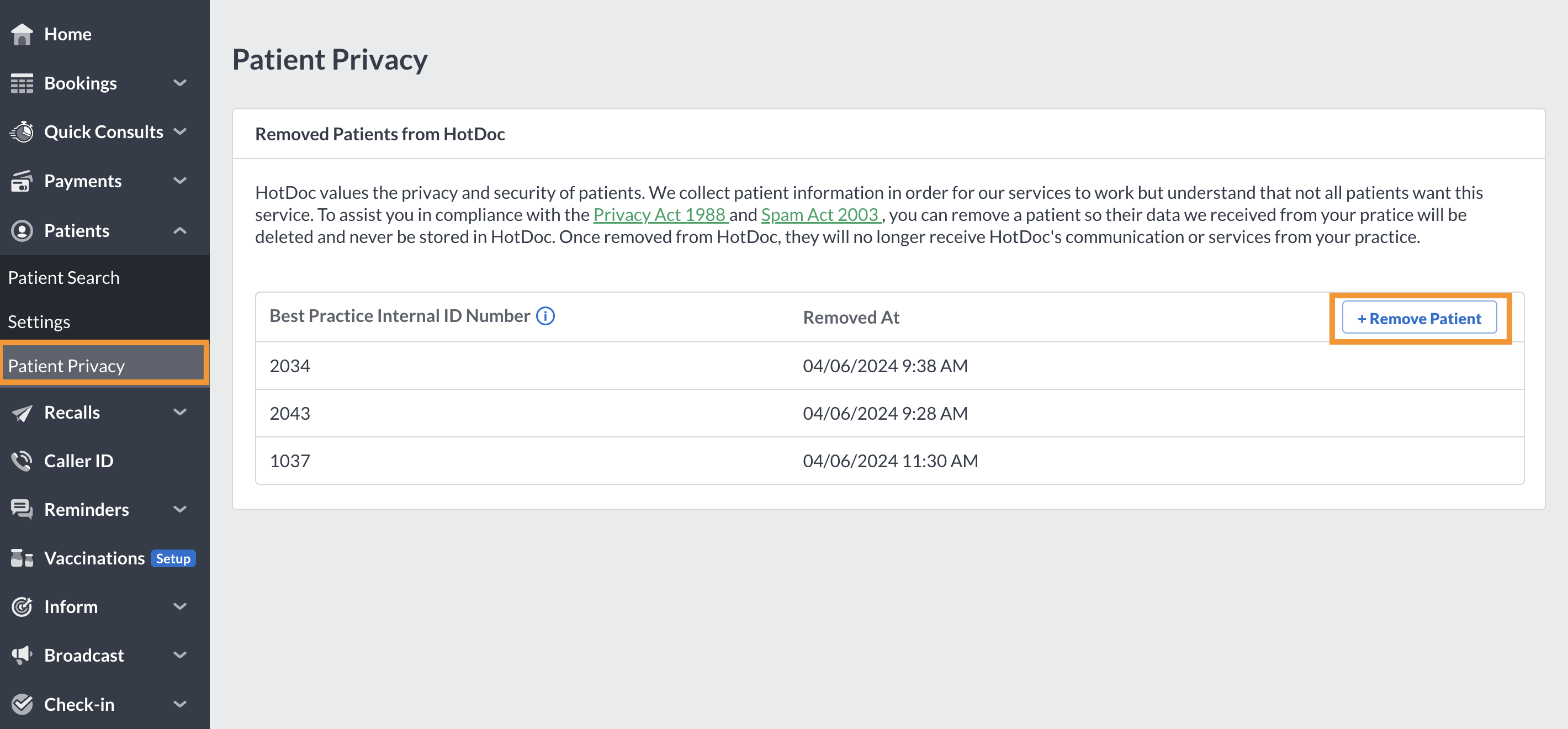 How to remove a patient's data from HotDoc for your practice only ...
